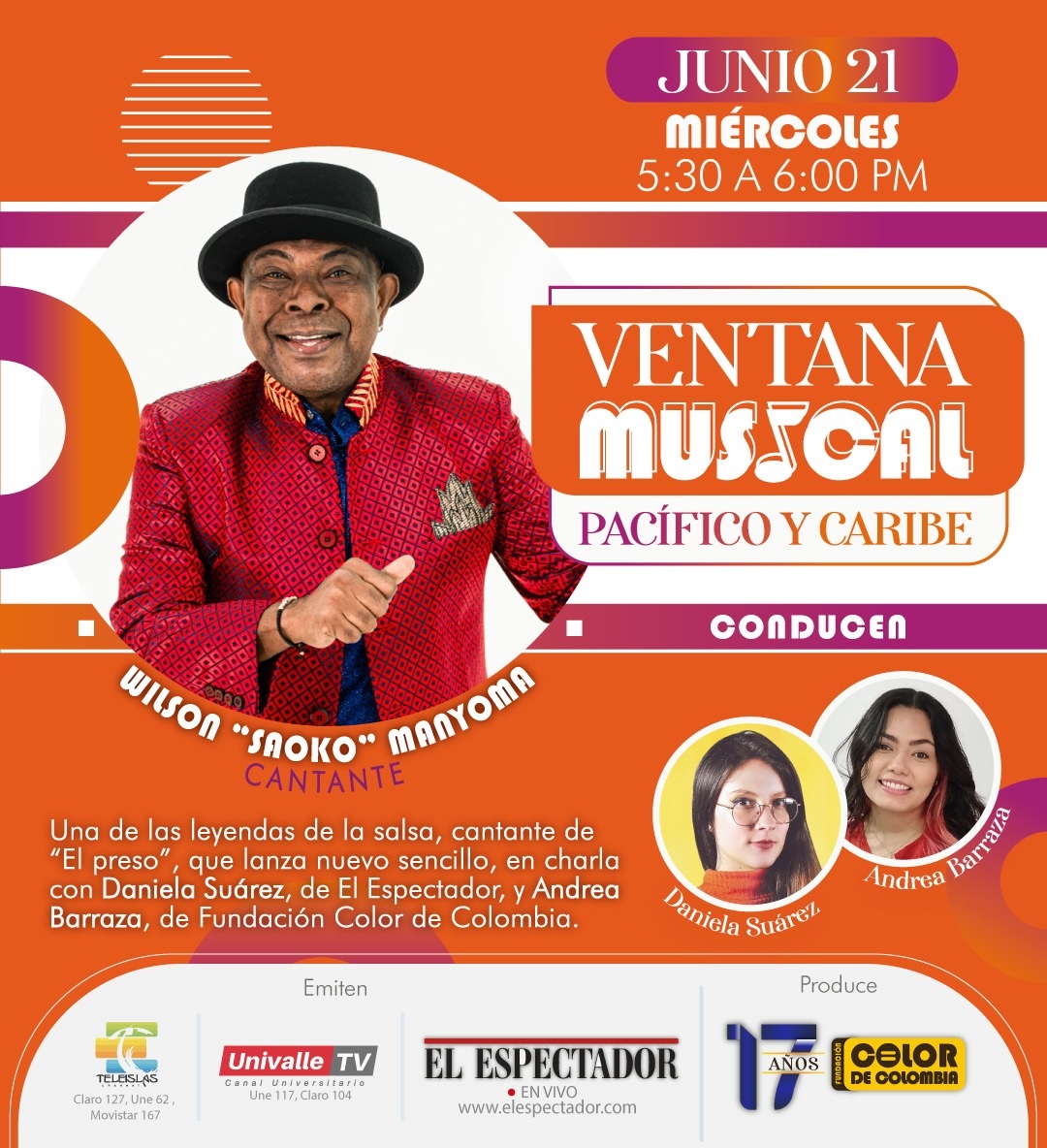 La leyenda salsera Wilson "Saoko" Manyoma en «Ventana musical Pacífico ...